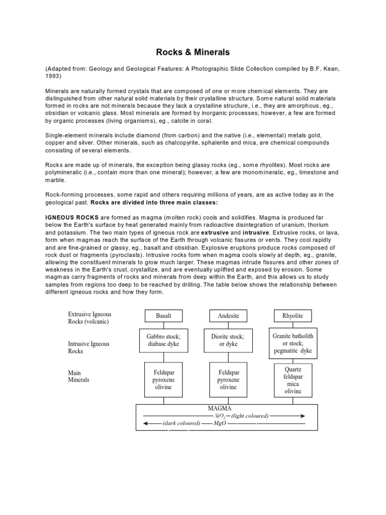 Rocks | PDF | Rock (Geology) | Igneous Rock