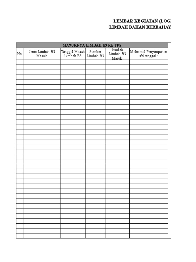 Logbook Limbah B3 | PDF
