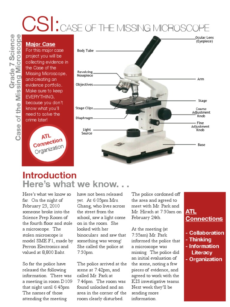 Case of The Missing Microscope: Here's What We Know. . | PDF | Crime Scene