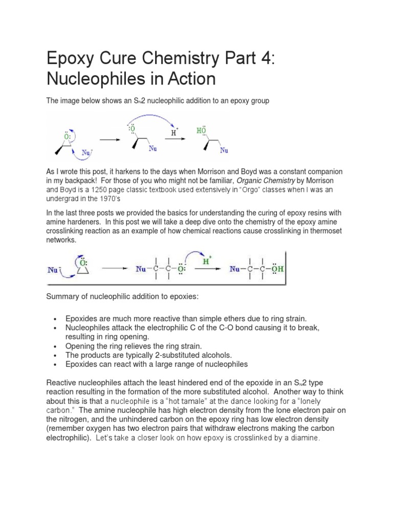 Epoxy Cure Chemistry Part 4: Nucleophiles in Action | PDF | Epoxy | Amine