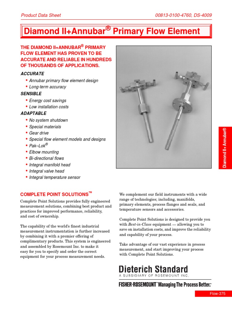 Annubar PDF | PDF | Flow Measurement | Fluid Dynamics