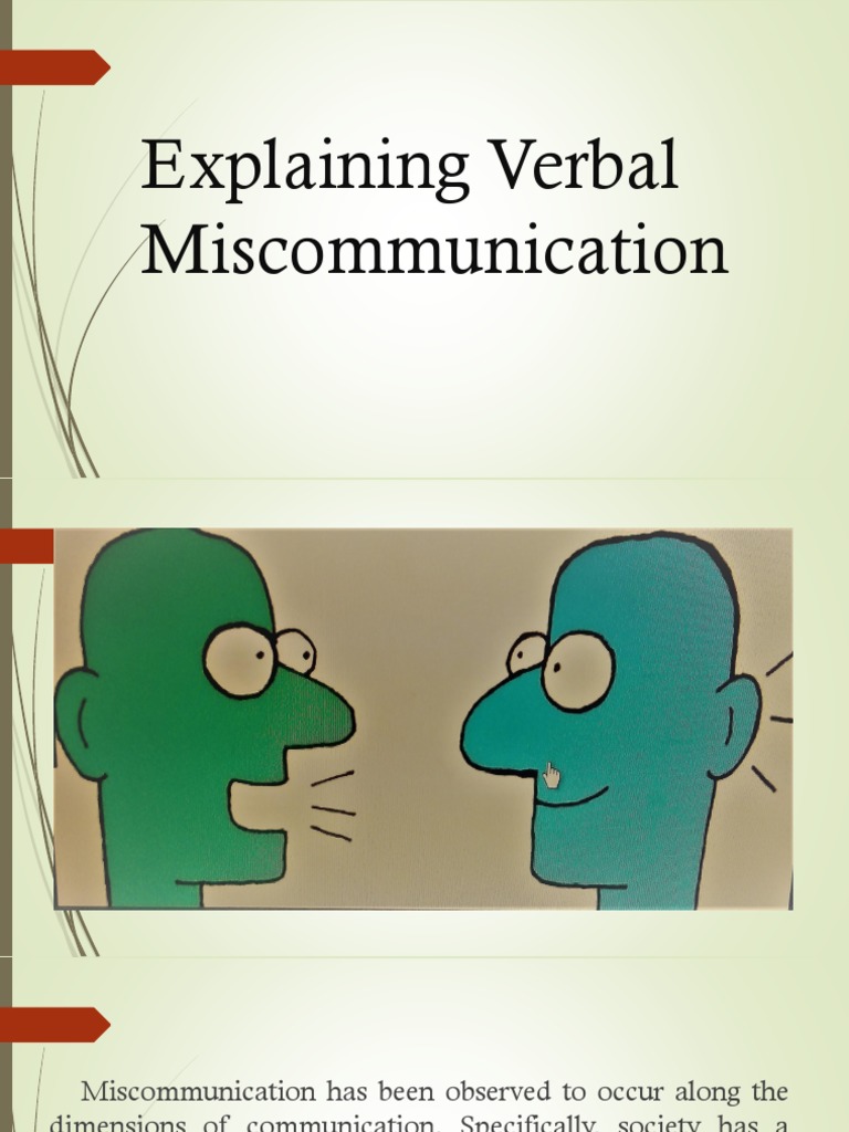 Explaining Verbal Miscommunication | PDF