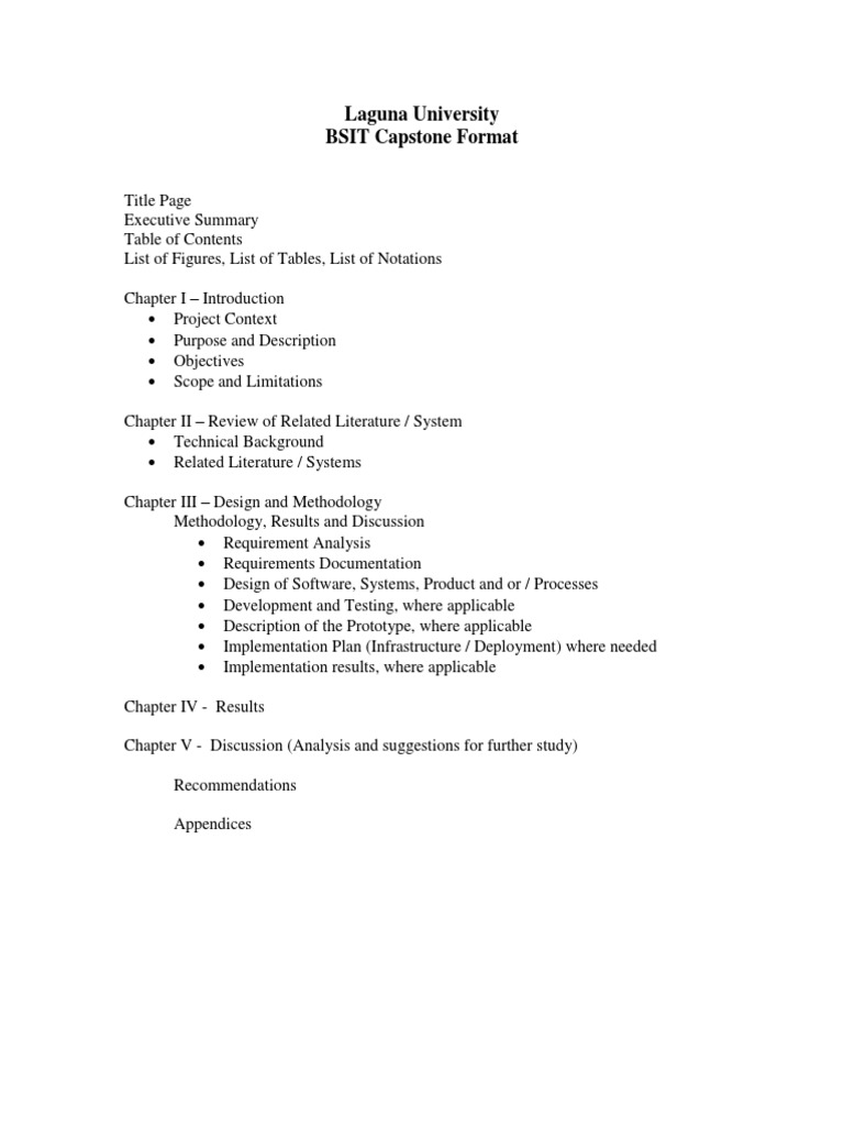 Laguna University BSIT Capstone Format | PDF | Scientific Method | Design