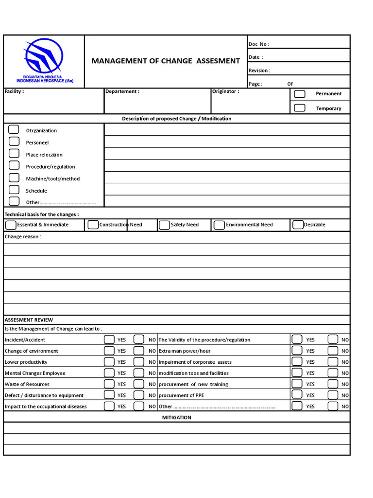 MOC Form Mar 2016 | PDF | Personal Protective Equipment | Occupational ...