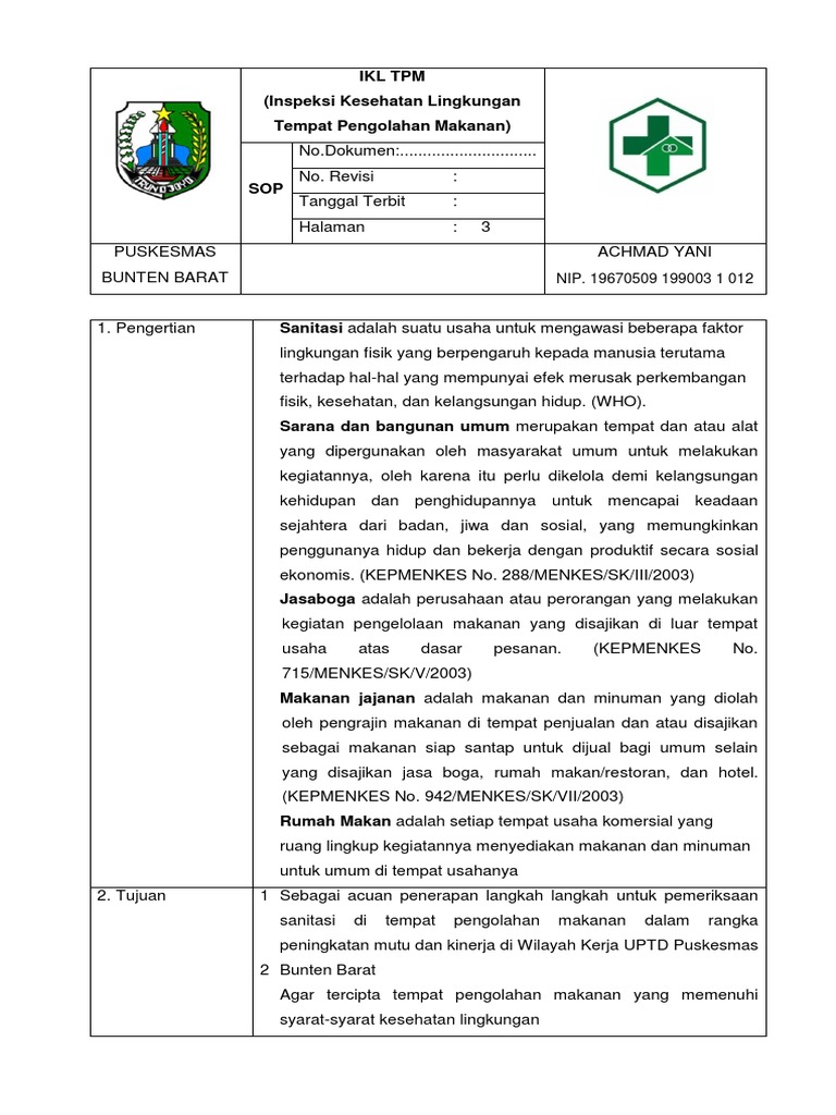 Sop Ikl TPM | PDF