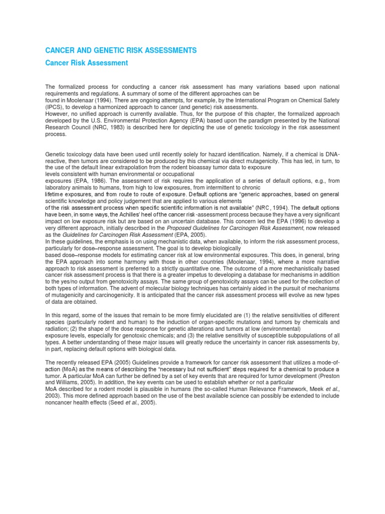 Cancer and Genetic Risk Assessments | PDF | Dna Repair | Dna