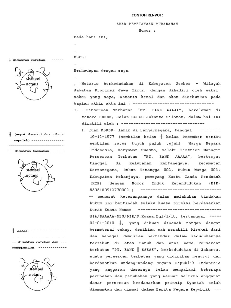 Contoh Renvoi Notaris 1 | PDF