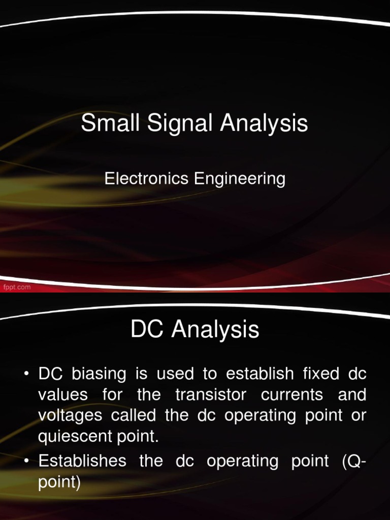 Small Signal Analysis: Electronics Engineering | PDF | Network Analysis ...