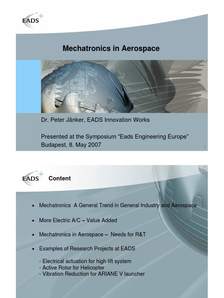 Mechatronics in Aerospace: Dr. Peter Jänker, EADS Innovation Works ...