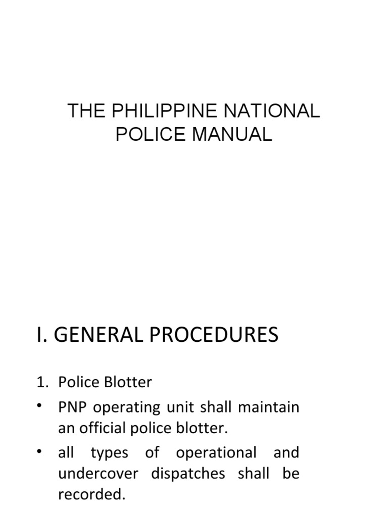 The Philippine National Police Manual | PDF | Search And Seizure ...