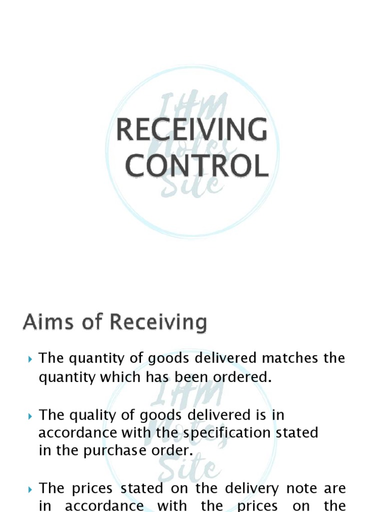 Recieving Control | PDF | Invoice | Receipt