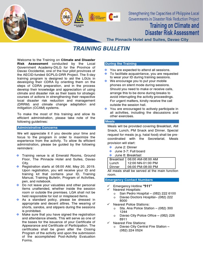 Training Bulletin: The Pinnacle Hotel and Suites, Davao City | PDF ...