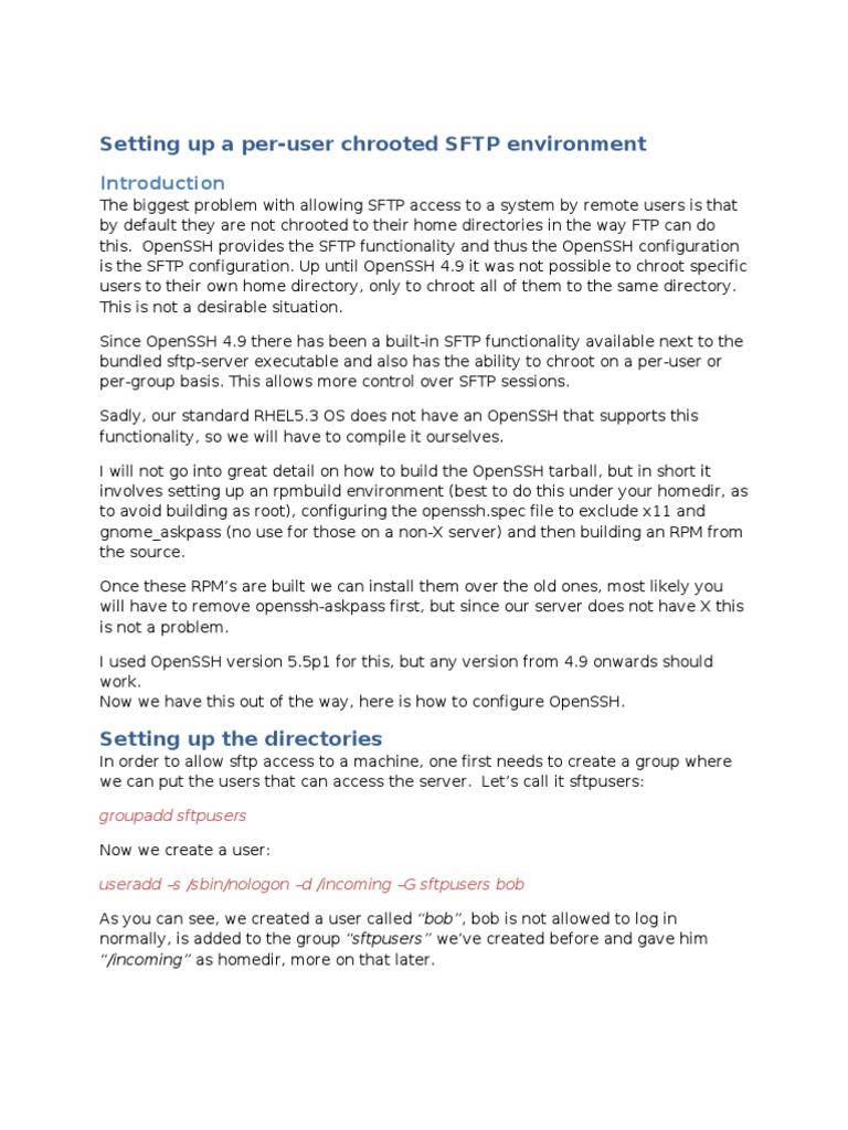 SFTP | PDF | File Transfer Protocol | Secure Shell