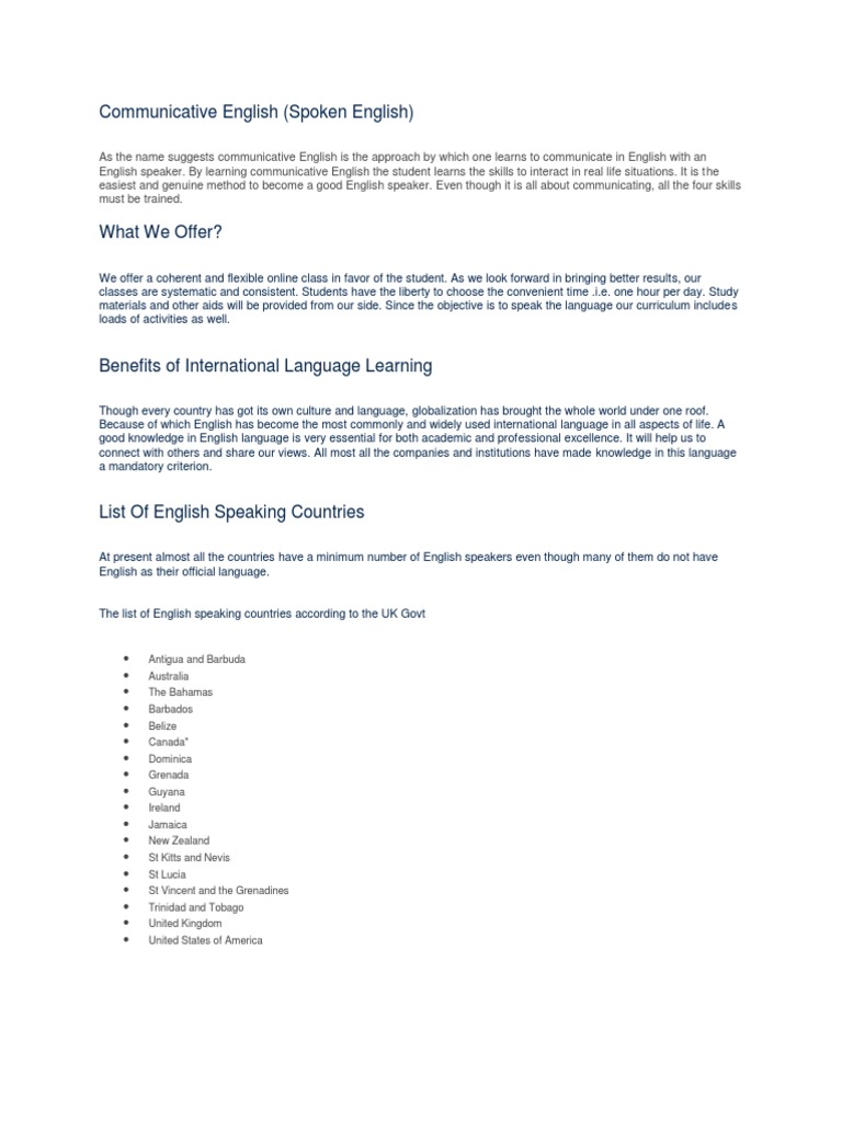Communicative English (Spoken English) | PDF | English Language ...