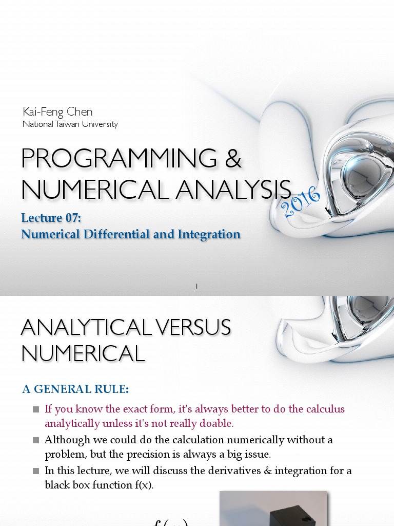 Programming And Numerical Analysis Kai Feng Chen Download Free Pdf Numerical Analysis Integral 