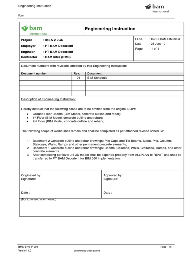 Engineering Instruction: Project: Ikea-2 JGC Employer Engineer ...