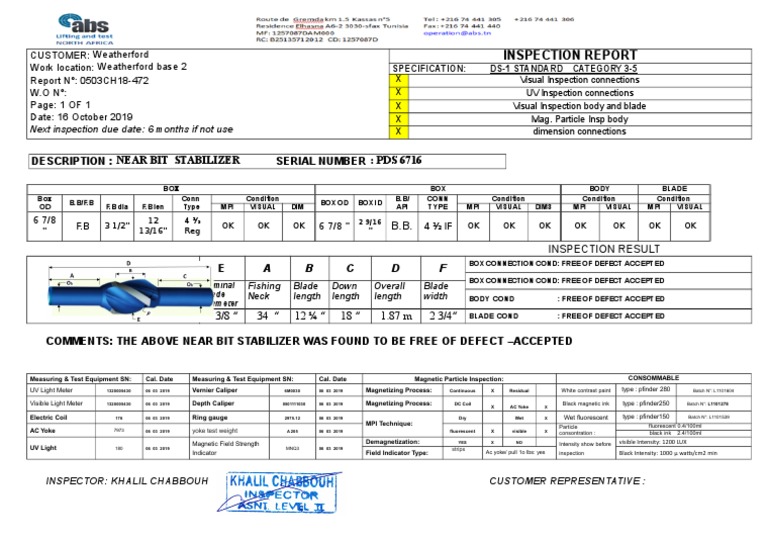 Near Bit Stabilizer PDS 6716 ... | PDF | Applied And Interdisciplinary ...