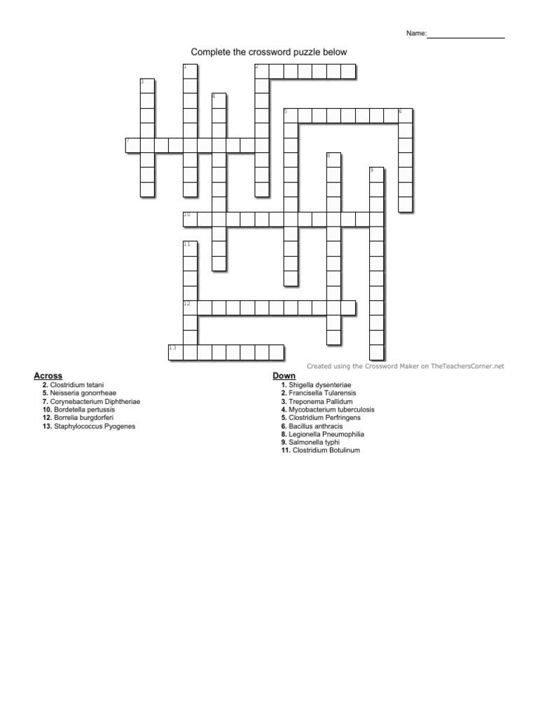 Complete The Crossword Puzzle Below: Down Across | PDF