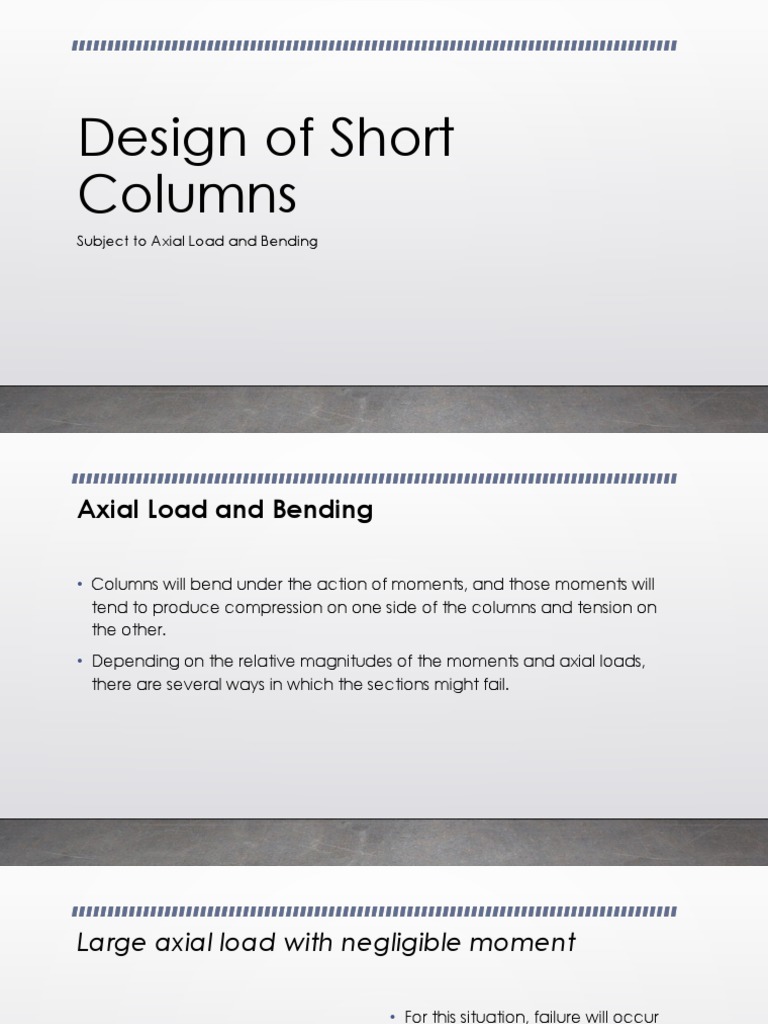 Design of Short Columns | PDF | Bending | Column