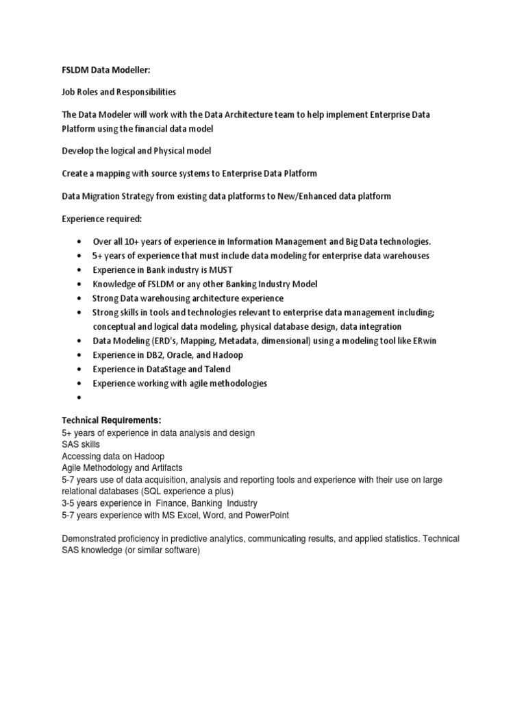 FSLDM Data Modeller | PDF