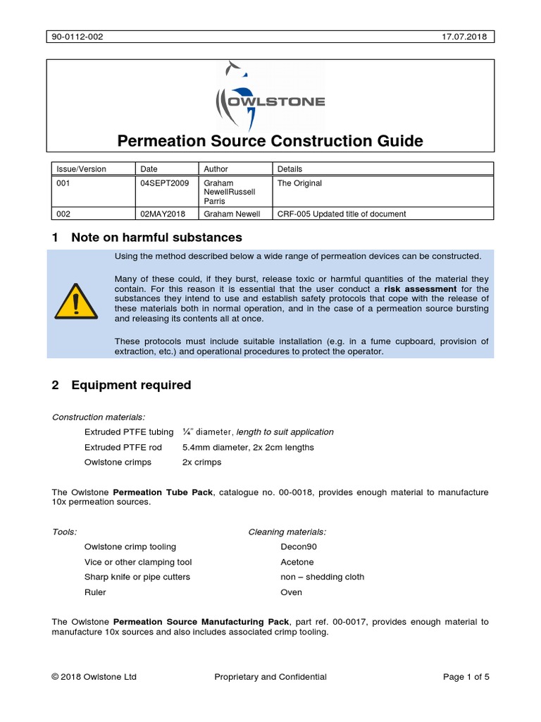 Permeation Source Construction Guide | Download Free PDF | Pipe (Fluid ...