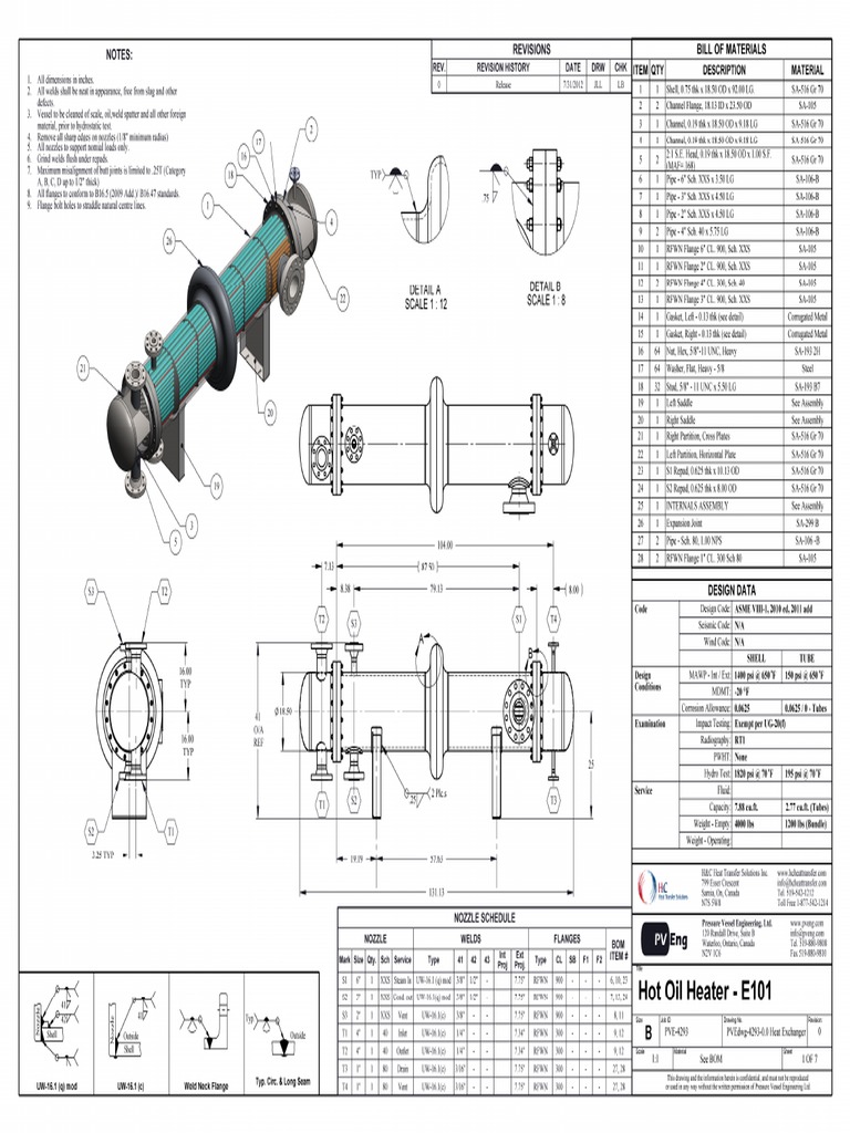 HeatExchanger Drawing | PDF | Mechanical Engineering | Economic Sectors