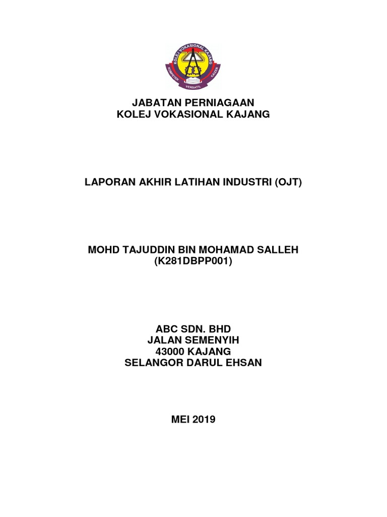 Contoh Laporan Akhir OJT | PDF