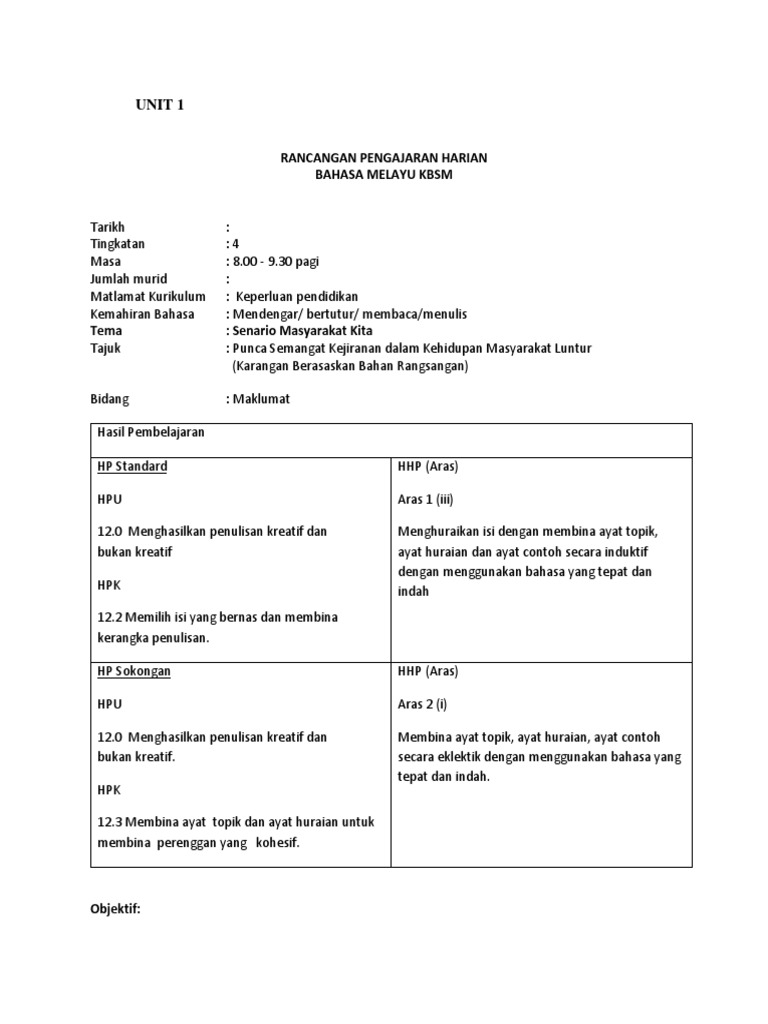 RPH T4 Unit 1-11 | PDF