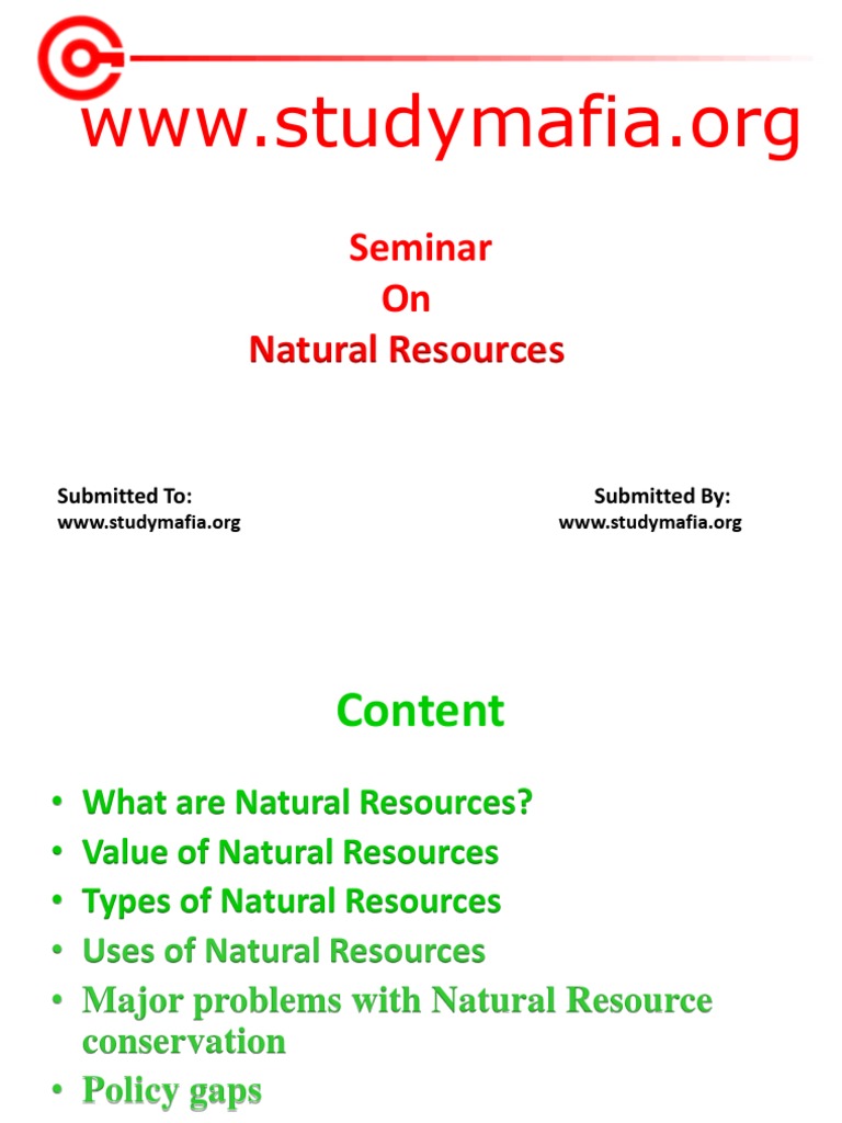 An In-Depth Analysis of Natural Resources and Their Conservation in ...