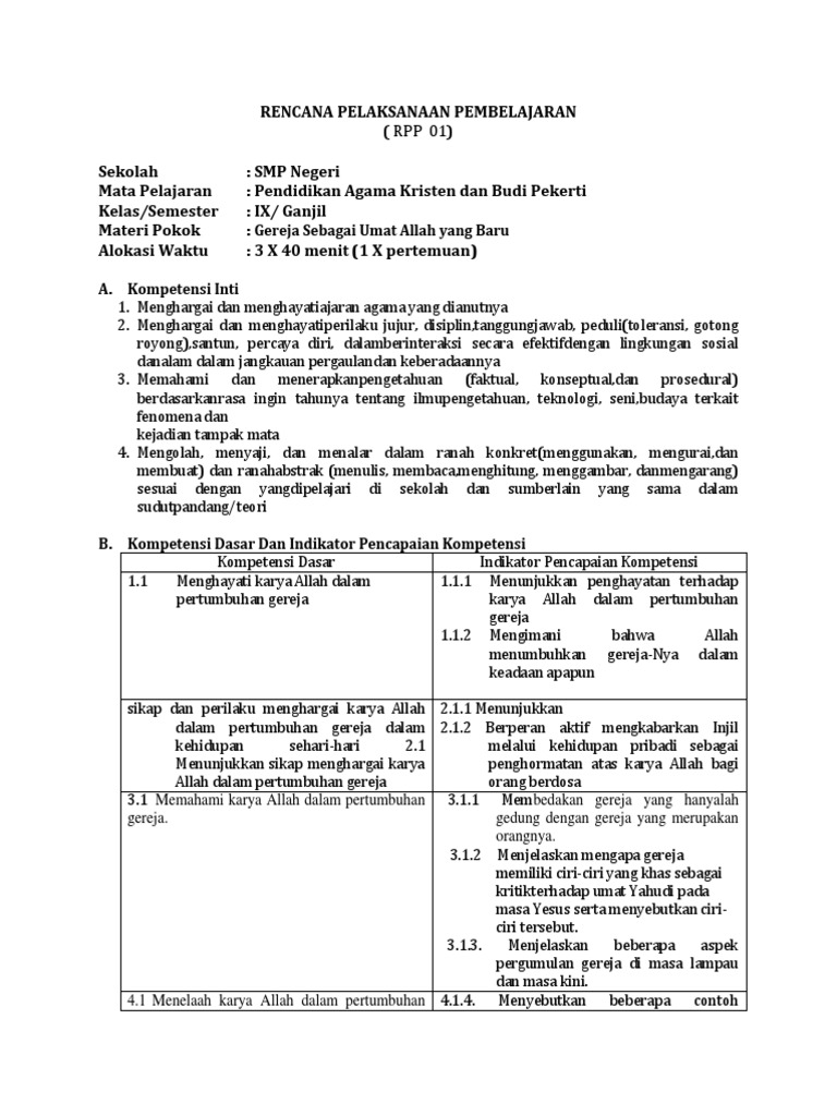RPP Kelas 9 | PDF