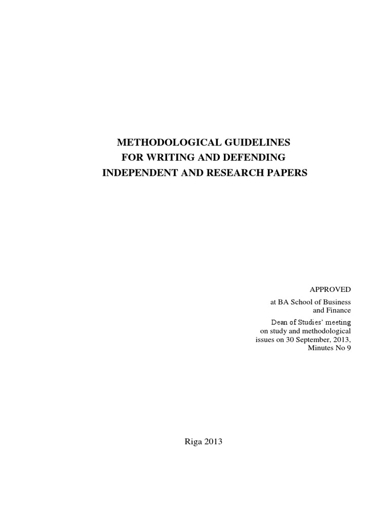 Methodological Guidelines 2013 | PDF | Thesis | Master's Degree