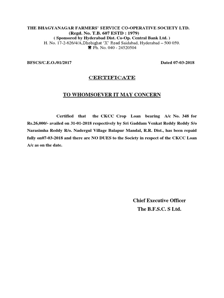 To Whomsoever It May Concern: Certificate | PDF | Business | Law