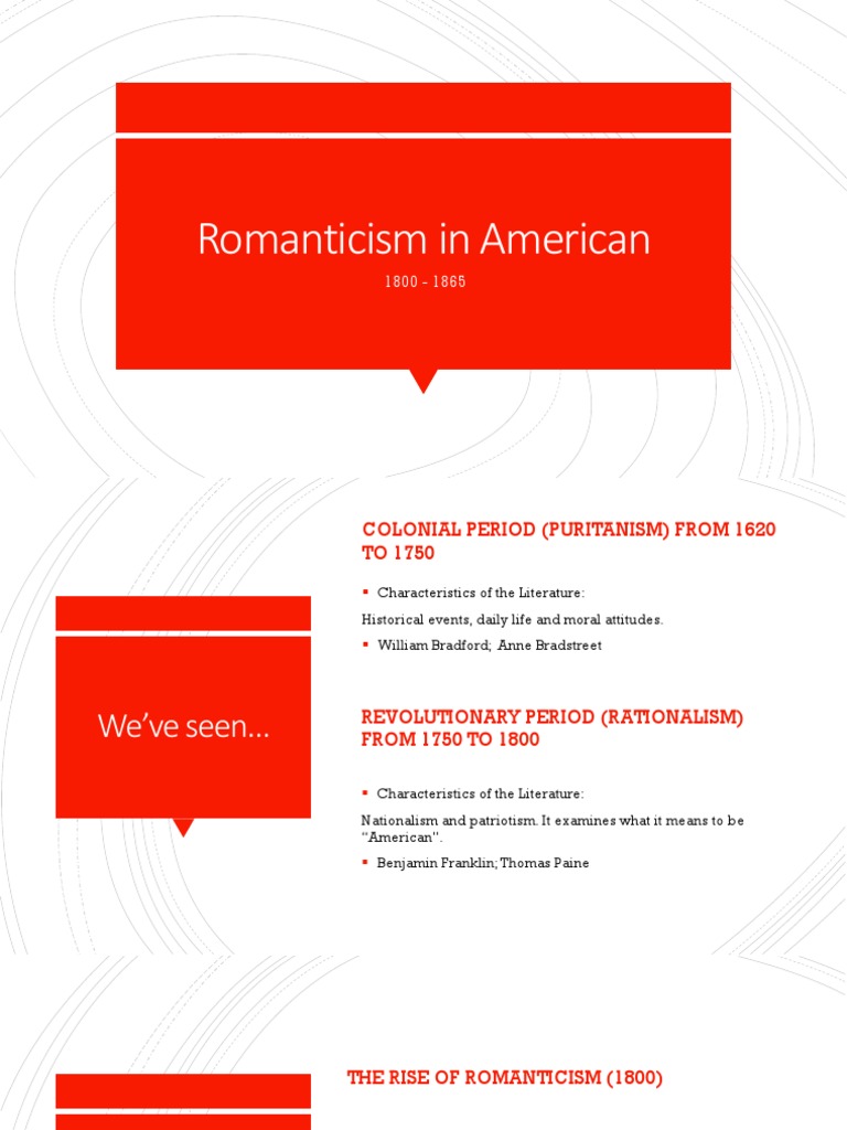 Romanticism and Transcendentalism in Early American Literature | PDF