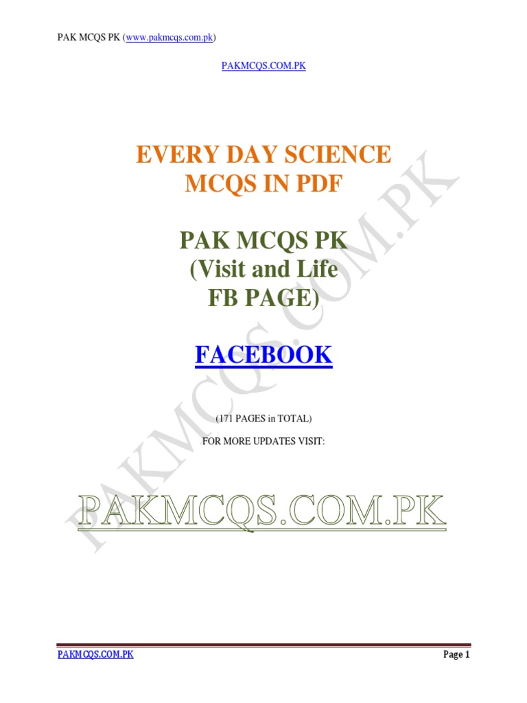 Pak Mcqs Every Day Science Mcqs in PDF | PDF | Carbon | Atmosphere Of Earth