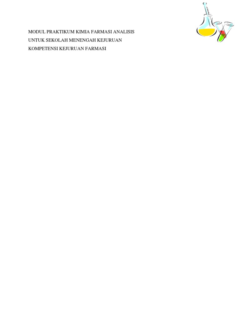 Modul Praktikum Kimia Farmasi Analisis | PDF