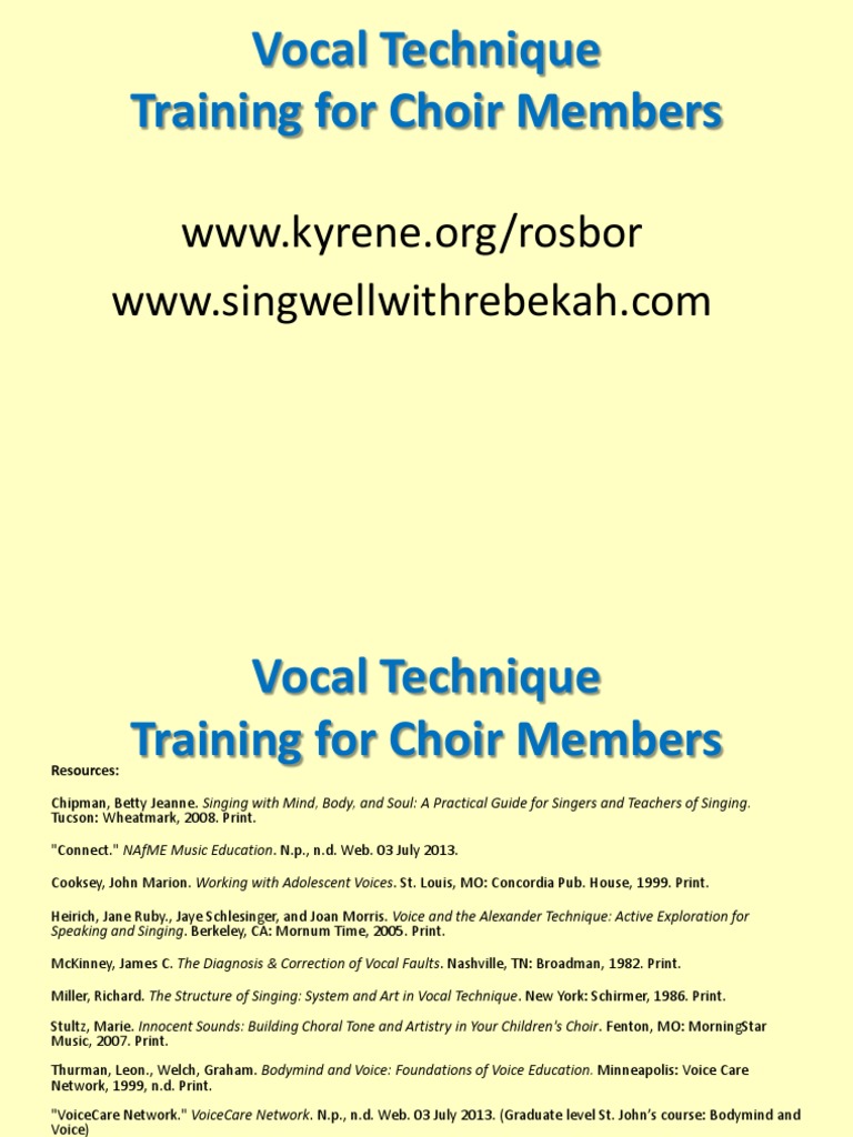 Vocal Techniques for Choir Training | PDF | Vocal Pedagogy | Singing