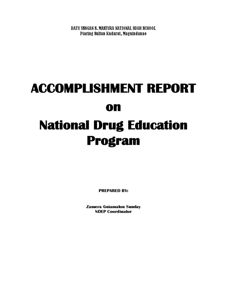 Accomplishment Report in NDEP | PDF