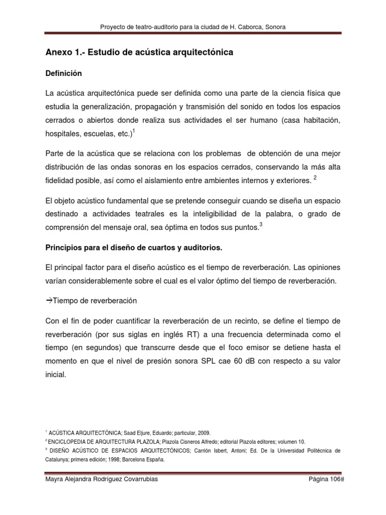 Selección de materiales para lograr la acústica óptima en un teatro ...