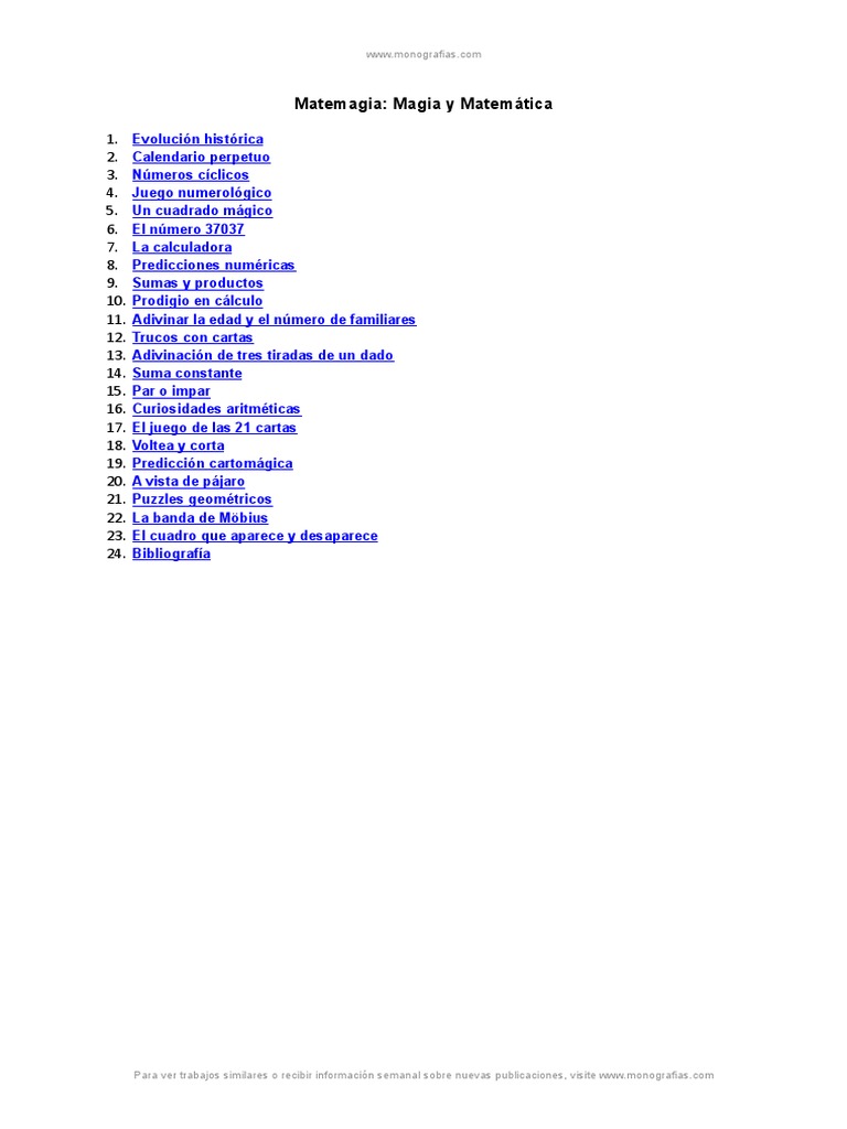 Matemagia Magia y Matematica | PDF | Enseñanza de matemática | Science
