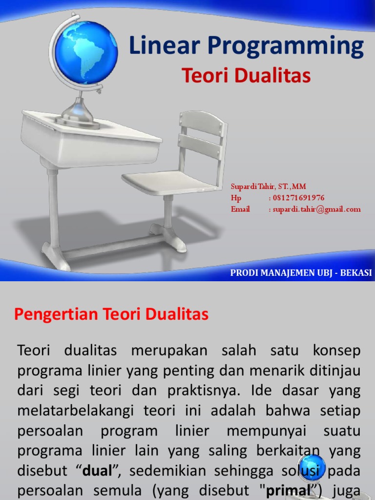 07 Teori Dualitas | PDF | Metode & Bahan Ajar