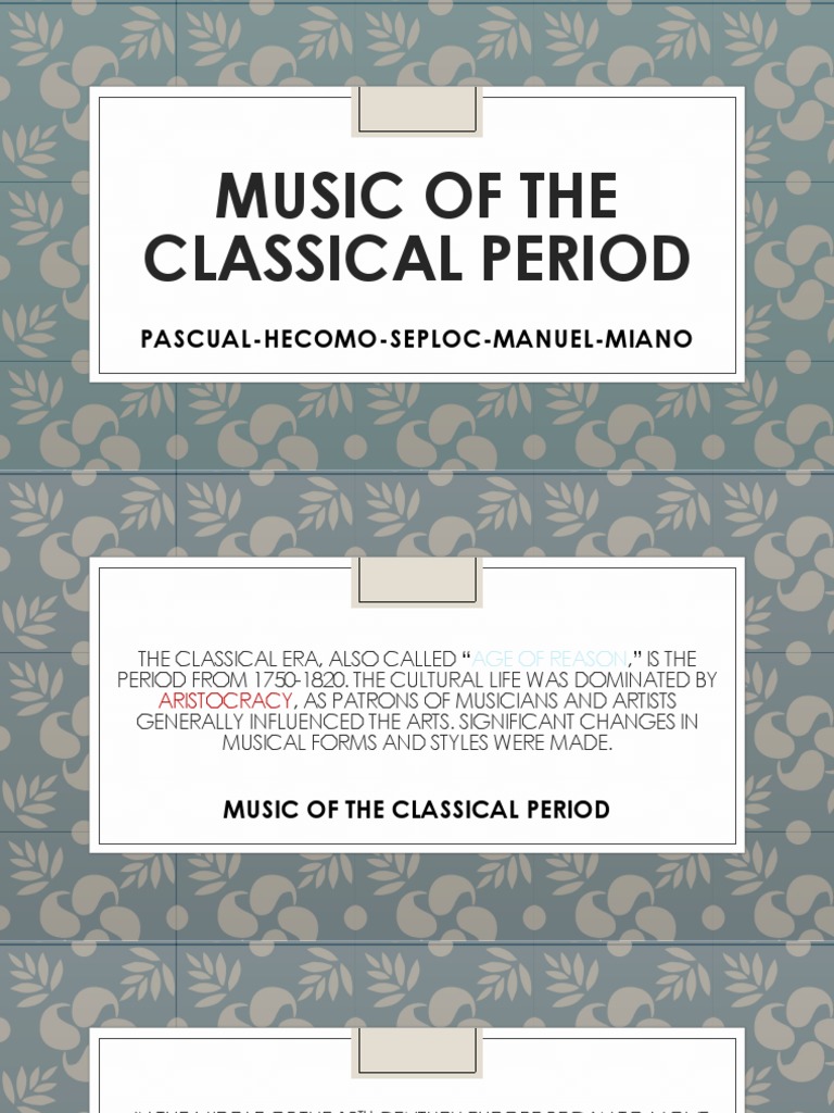 Music of The Classical Period | PDF | Classical Period (Music ...
