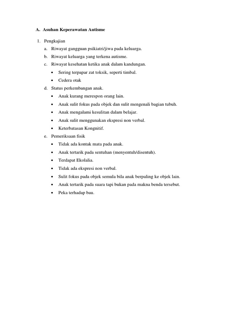 Askep Autisme | PDF | Pengembangan Diri