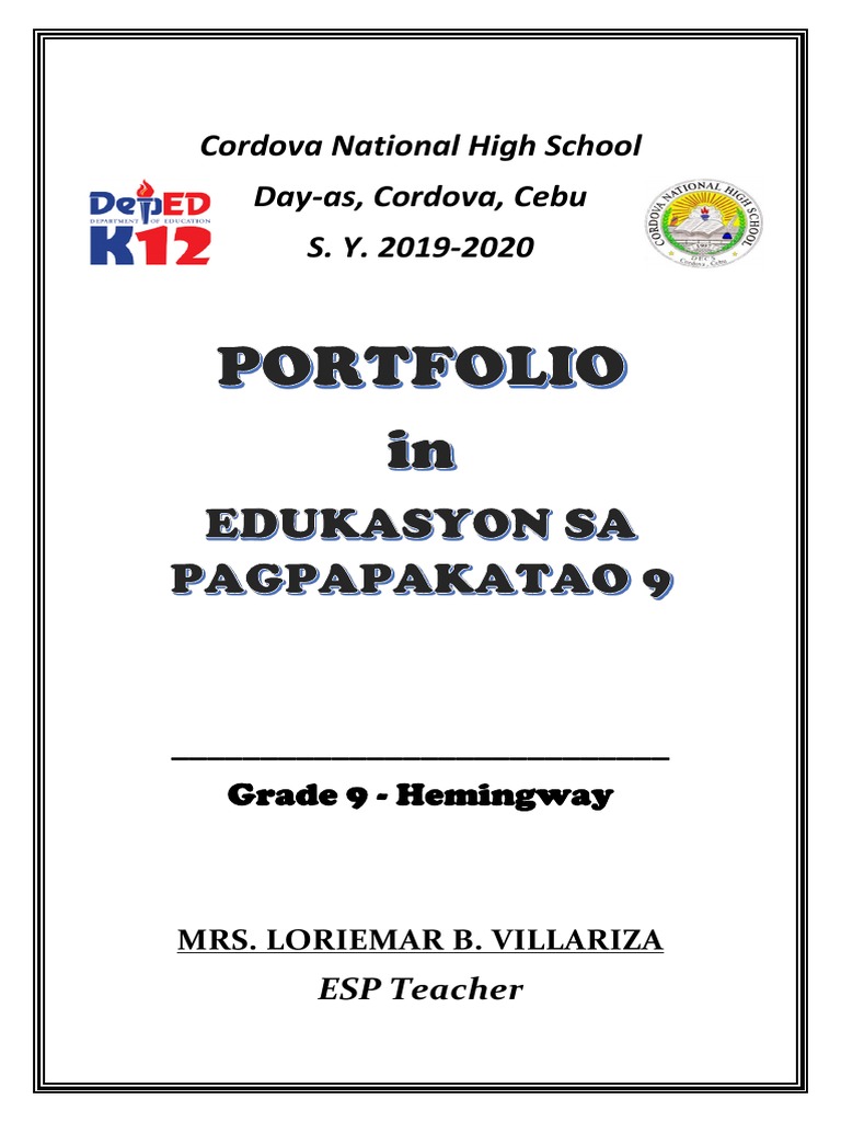 Cover Page For ESP 9 | PDF | Learning | Behavior Modification