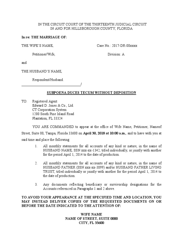 Subpoena Duces Tecum | PDF | Subpoena | Subpoena Duces Tecum