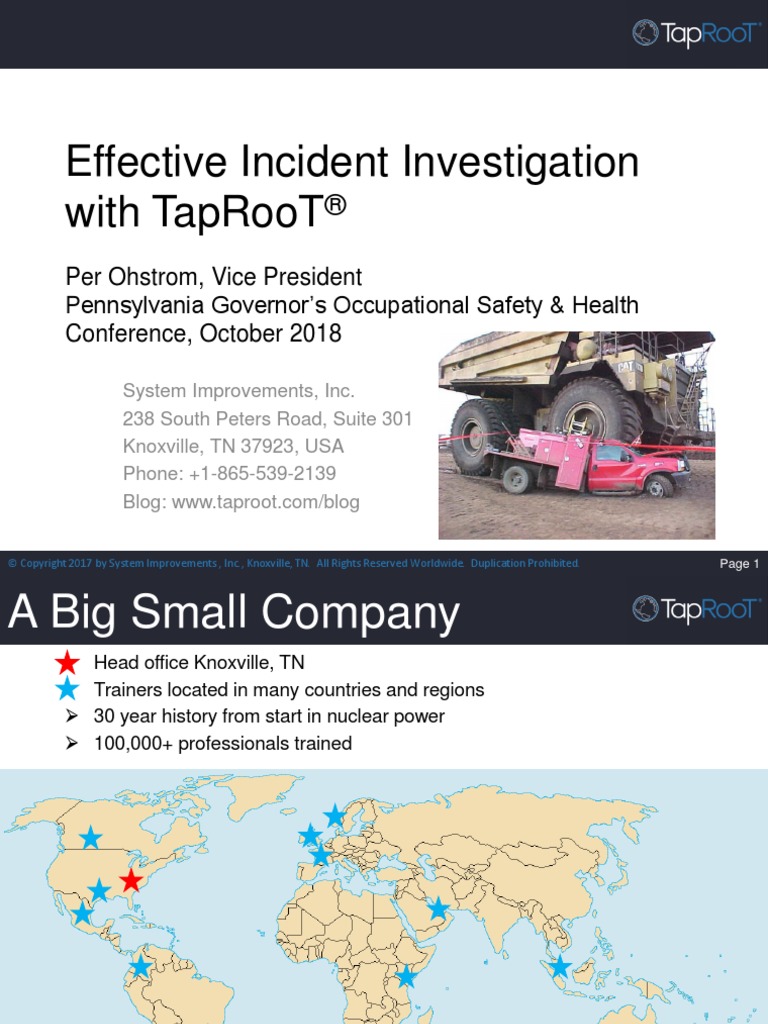 Effective Incident Investigation With TapRooT (R) | PDF | Causality ...