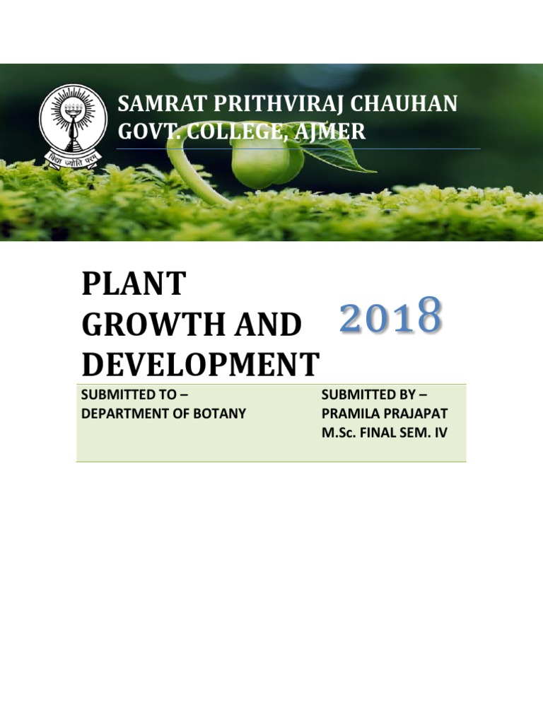 Plant Growth and Development Overview | PDF | Root | Cell Growth
