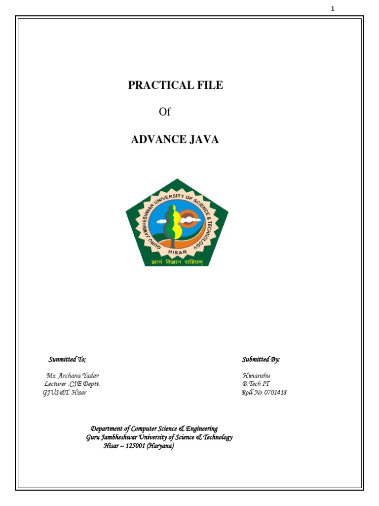 Advance Java Practical File Pdf Java Servlet Oracle Acquisitions 1697