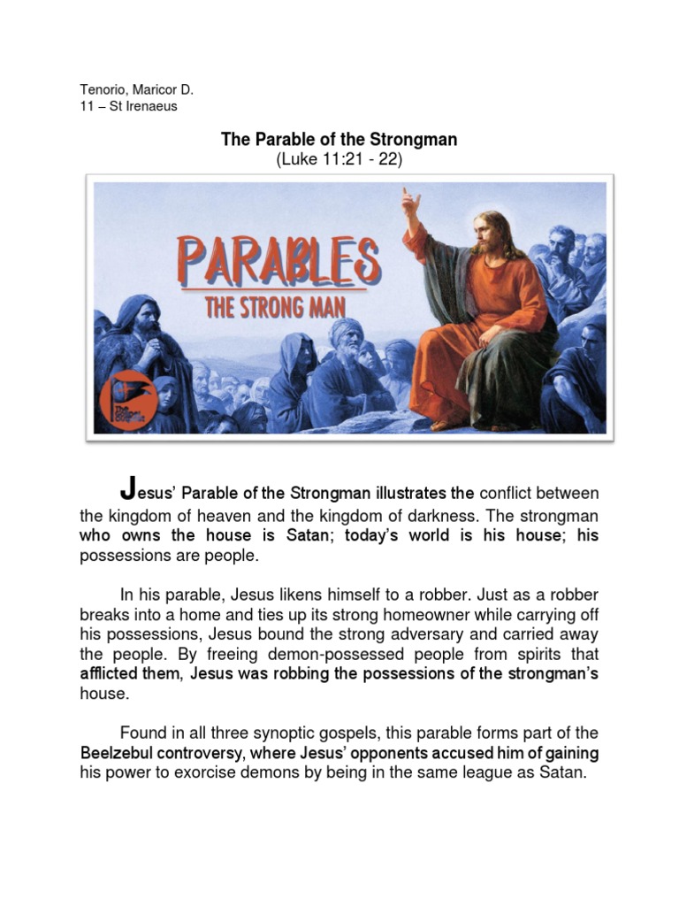 The Parable of The Strongman: Tenorio, Maricor D. 11 - ST Irenaeus ...