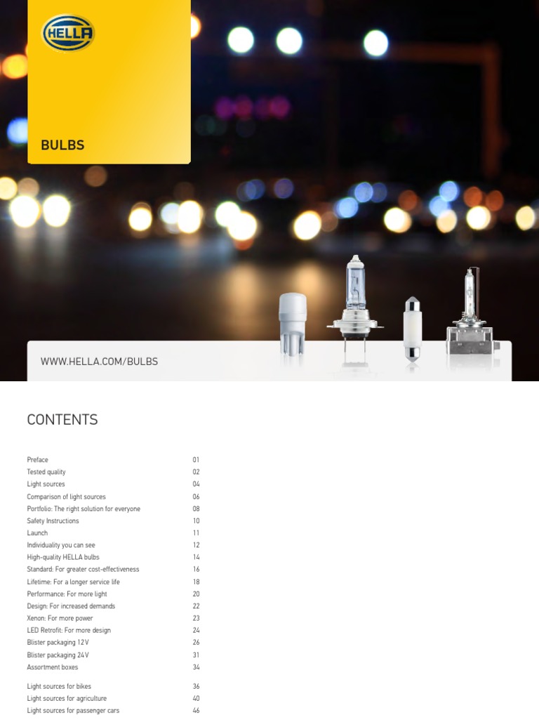 Catalog Auto Becuri HELLA | PDF | Incandescent Light Bulb | Headlamp