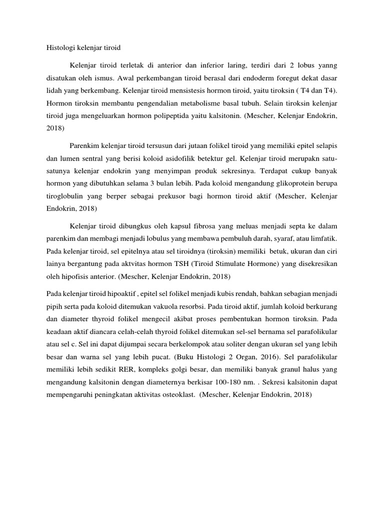 Histologi Kelenjar Tiroid | PDF
